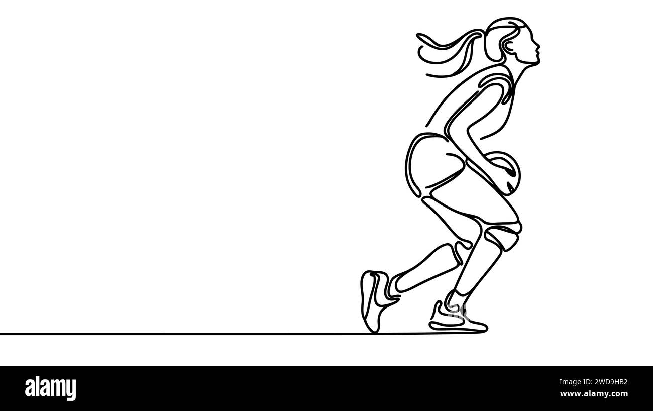a woman basketball athlete in position to shoot the ball - continuous ...