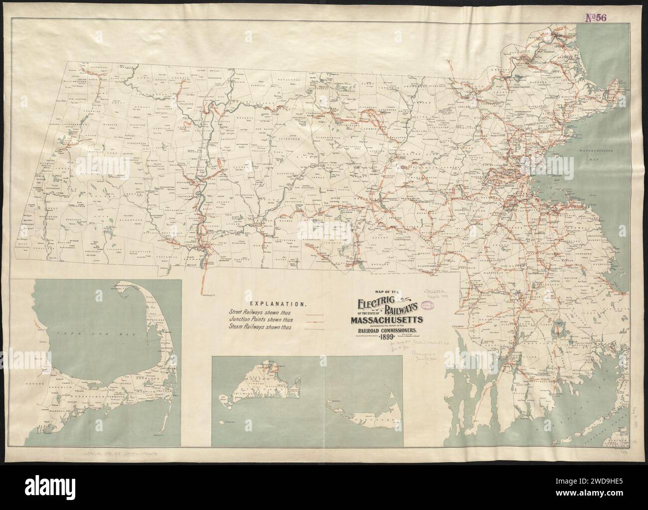 1899 Map of the electric railways of the state of Massachusetts ...