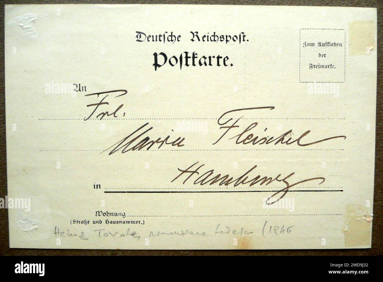1900 circa Heinz Tovote Postkarte mit Foto von Julius Cornelius ...