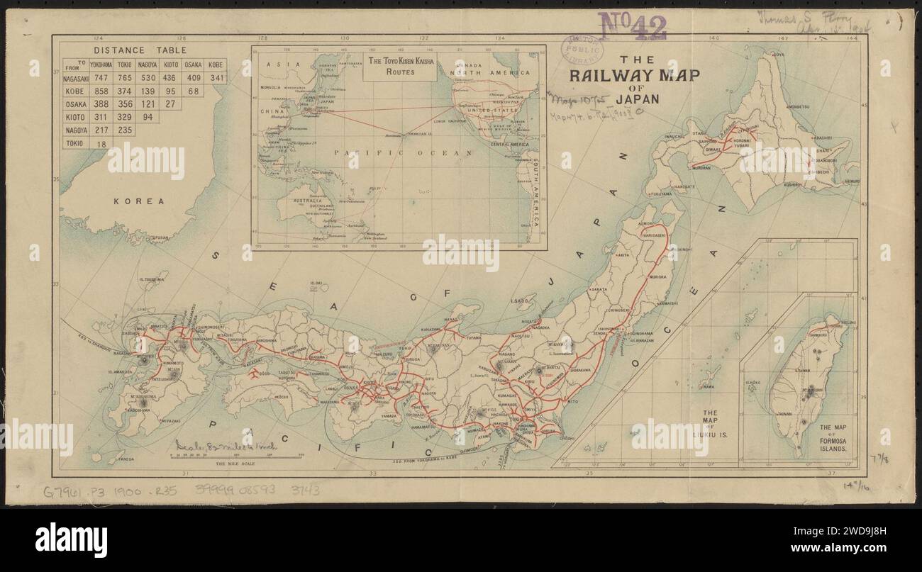 Japan map 1900 hi-res stock photography and images - Alamy