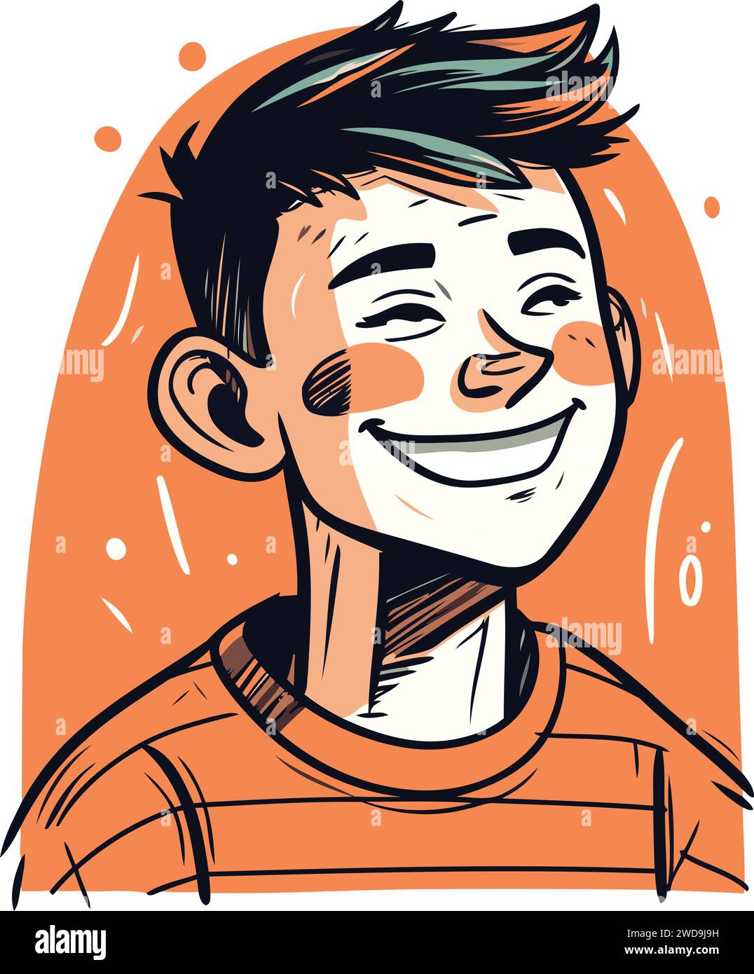 Man in orange t shirt Stock Vector Images - Alamy