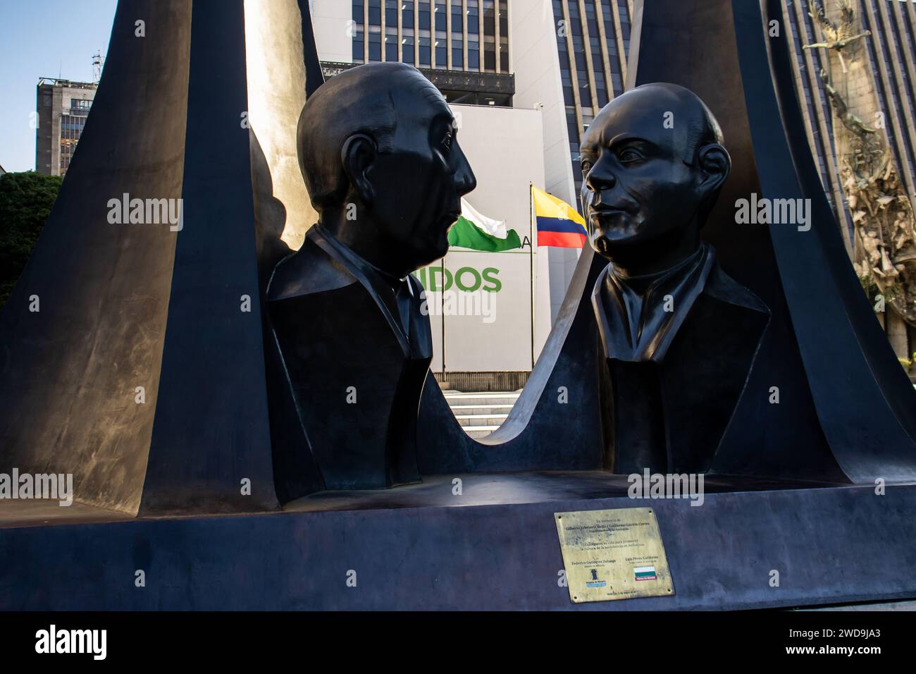 MEDELLIN, COLOMBIA - JANUARY, 2024: Monument to the memory of Guillermo ...