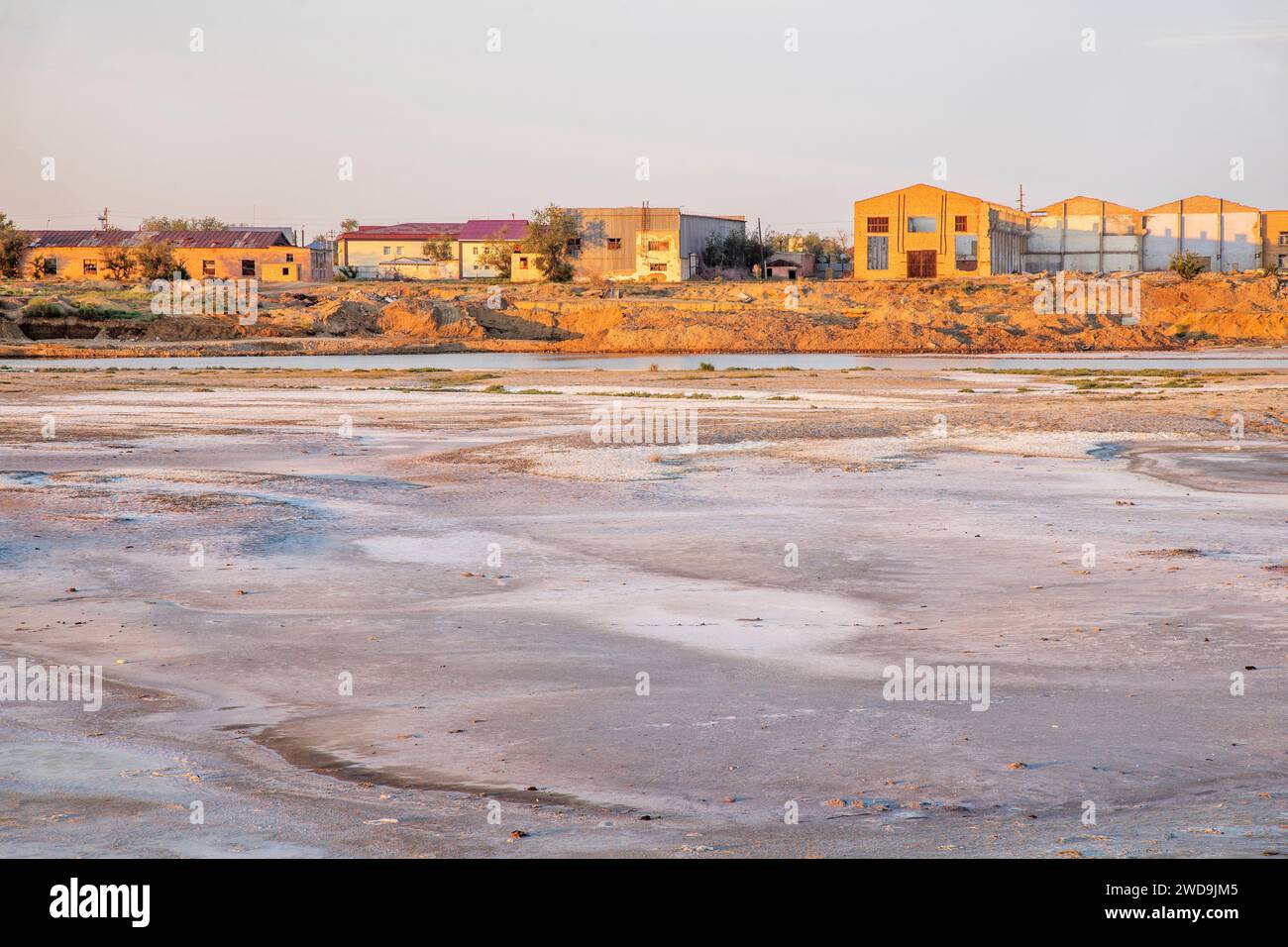 Abandoned port on shores of parched Aral Sea in Aral (Aralsk ...