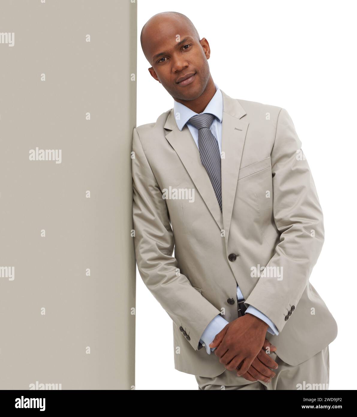 Advertising board, portrait and professional black man with commercial ...