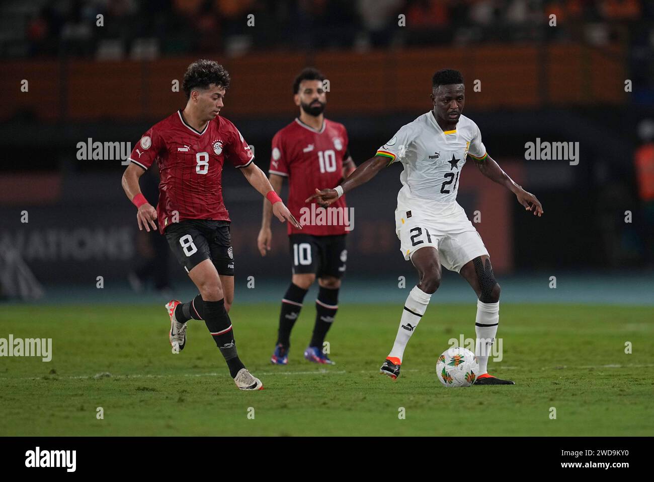 January 18 2024: Salis Abdul Samed (Ghana) controls the ball during a ...