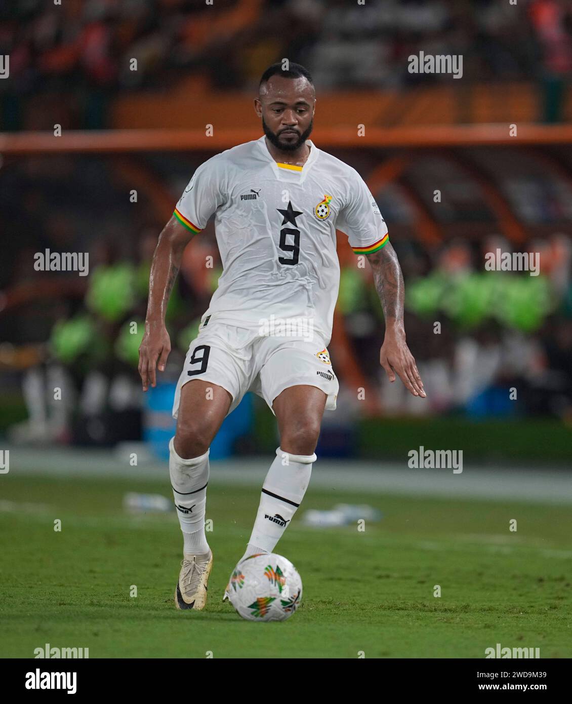 January 18 2024: Jordan Pierre Ayew (Ghana) controls the ball during a ...