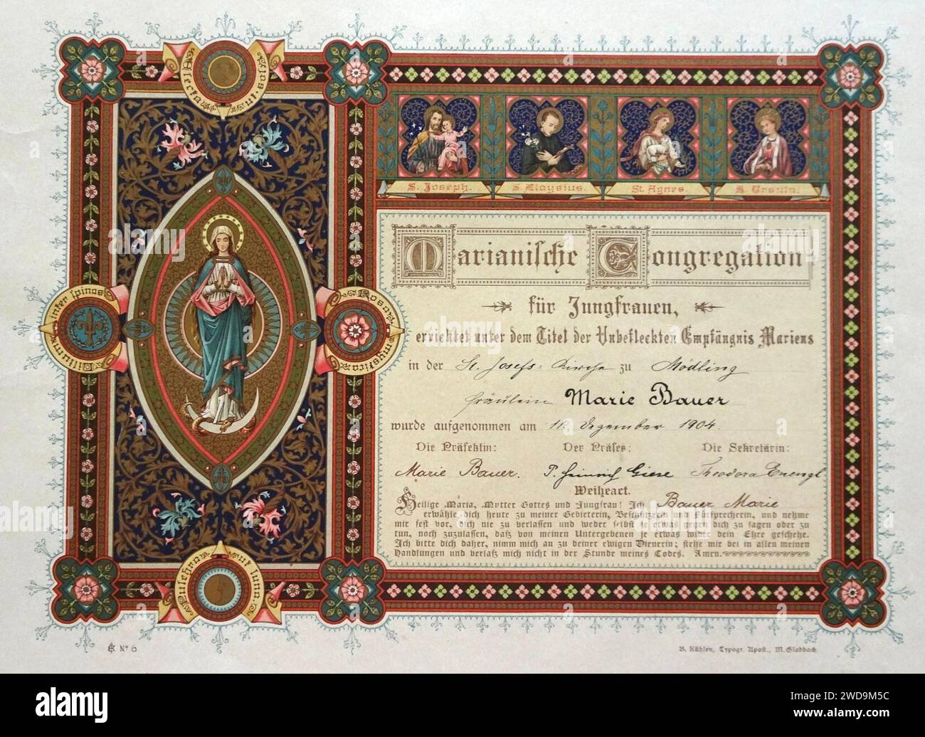 1904 Marie Bauer i.d. Waisenhauskirche Stock Photo - Alamy