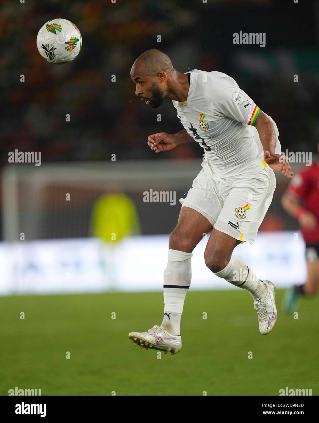 January 18 2024: Denis Frimpong Odoi (Ghana) heads during a African Cup ...