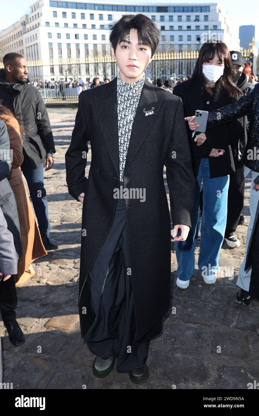 Karry Wang attends Dior fashion show during the Paris Menswear Fall ...