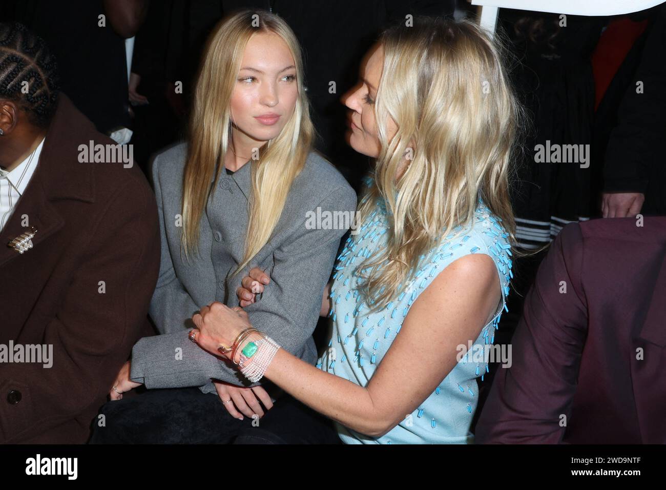 Lila Moss and Kate Moss attends Dior fashion show during the Paris ...