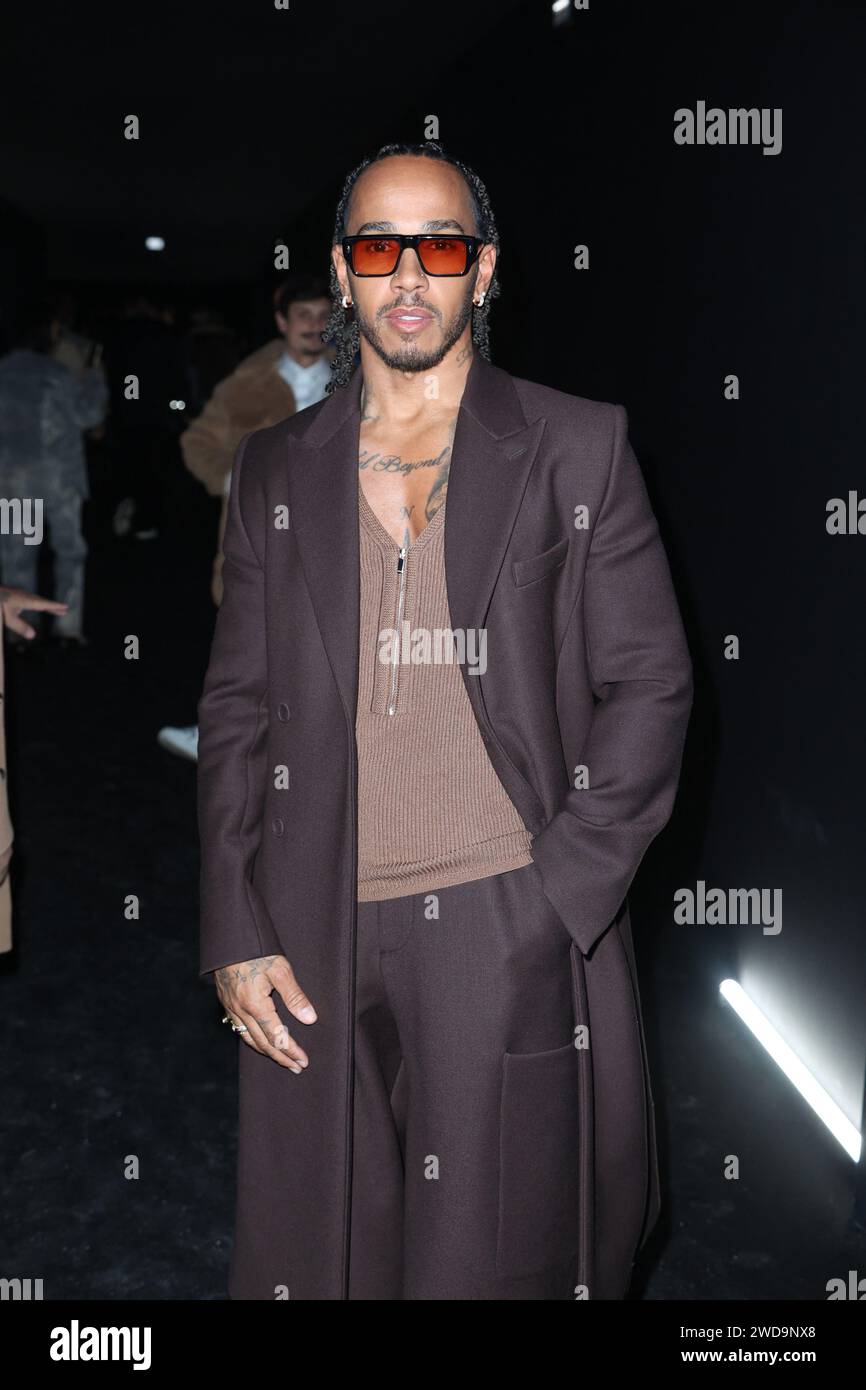 Lewis Hamilton attends Dior fashion show during the Paris Menswear Fall ...