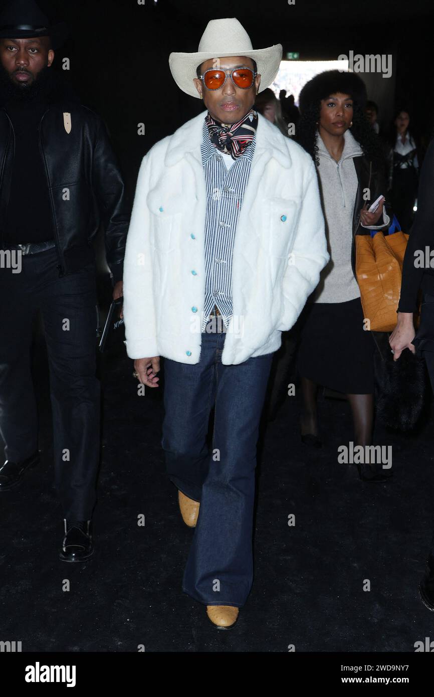 Pharrell Williams attends Dior fashion show during the Paris Menswear ...