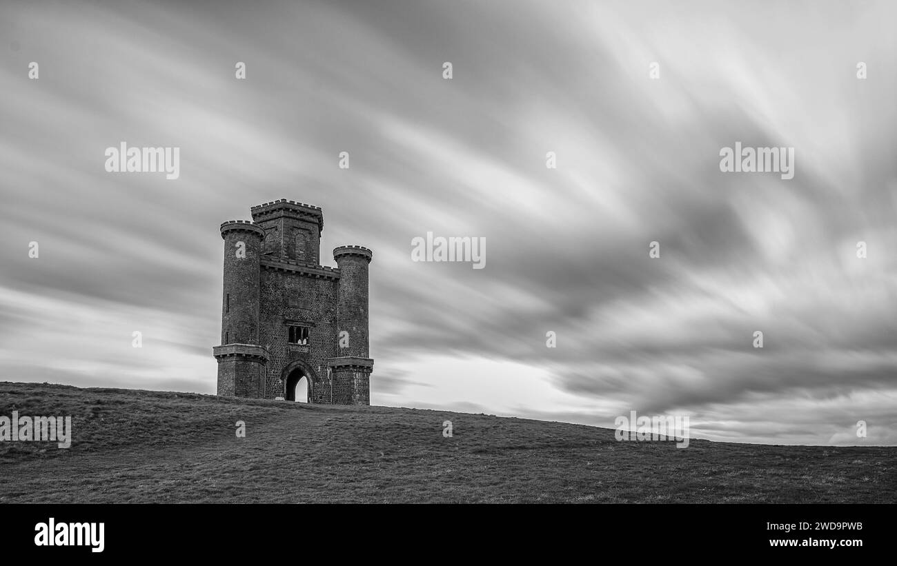 Medieval folly tower Black and White Stock Photos & Images - Alamy
