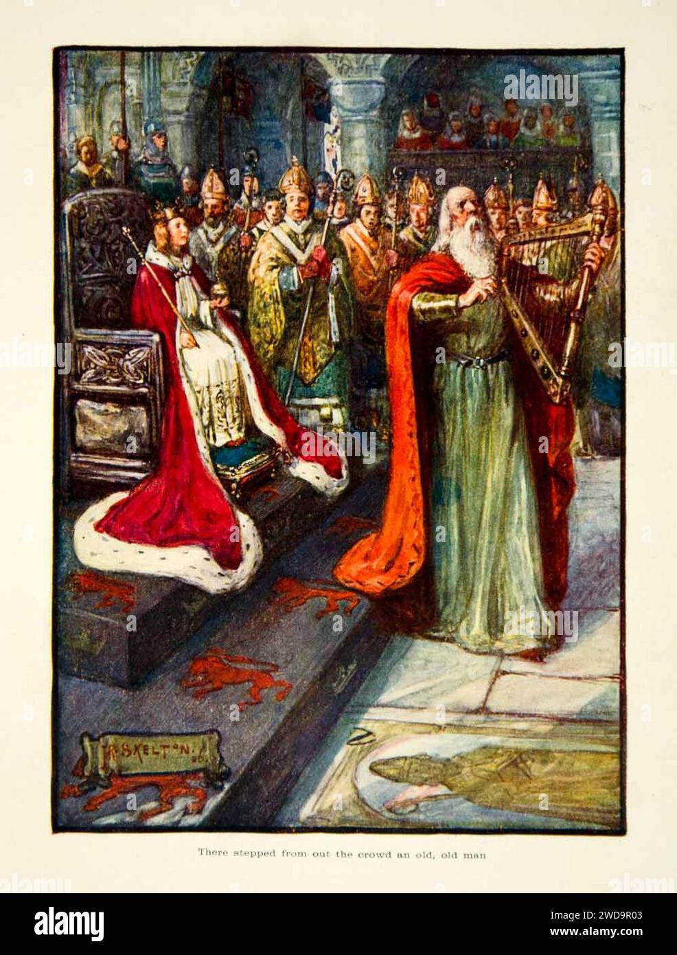 1907 Print Joseph Ratcliffe Skelton Scotland King Alexander Singer Harp ...