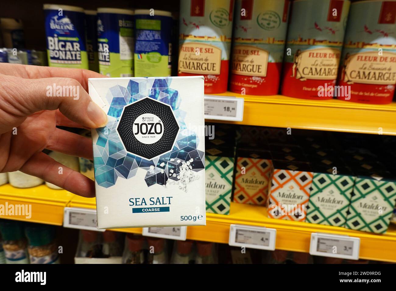 JOZO sea salt in a Grocery Stock Photo - Alamy