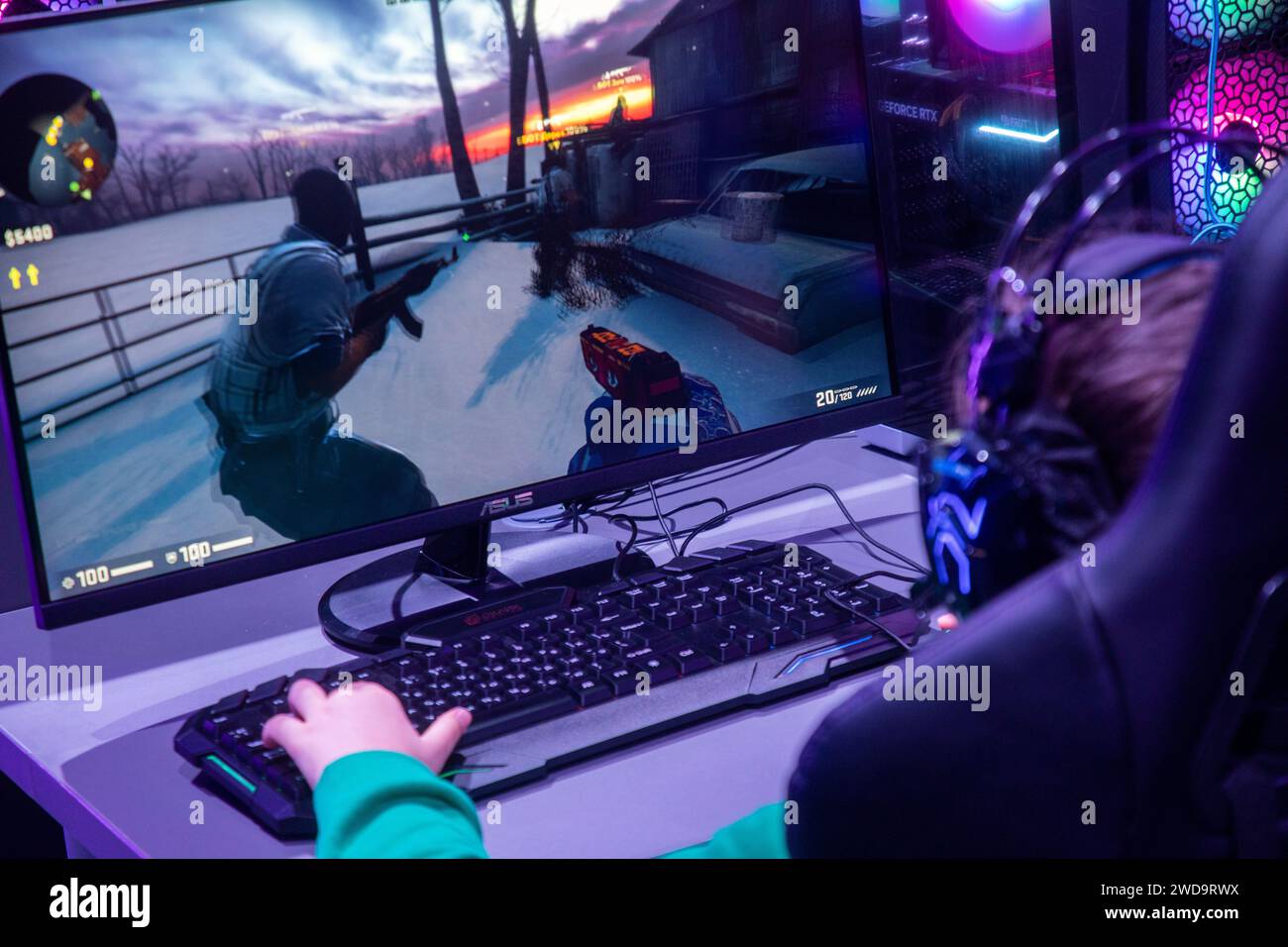 A boy plays a computer game Counter Strike online i Stock Photo - Alamy
