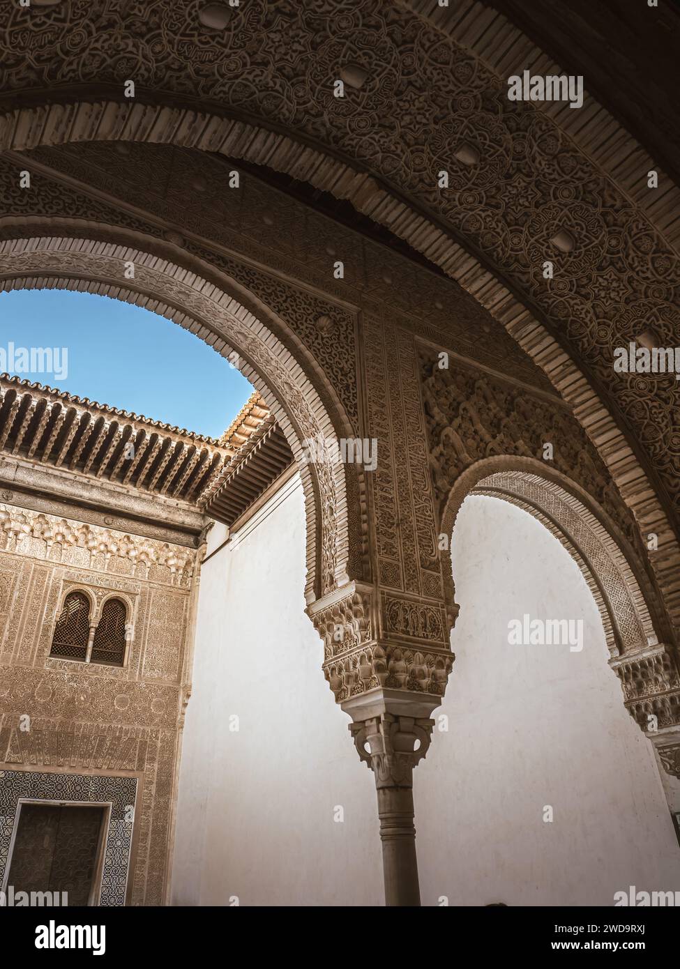 Detail of a column head at the Gilded Room Courtyard (Patio del Cuarto ...