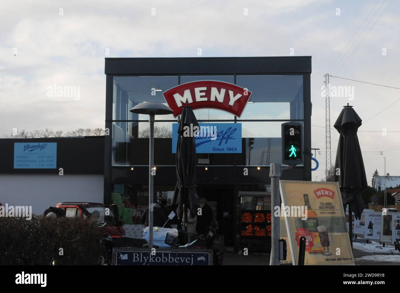 Copenhagen, Denmark /19 January 2024/. Meny grocery store in danish ...