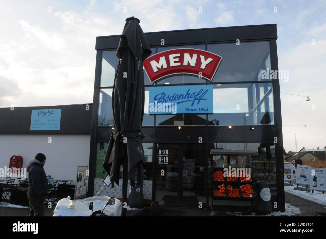 Copenhagen, Denmark /19 January 2024/. Meny grocery store in danish ...