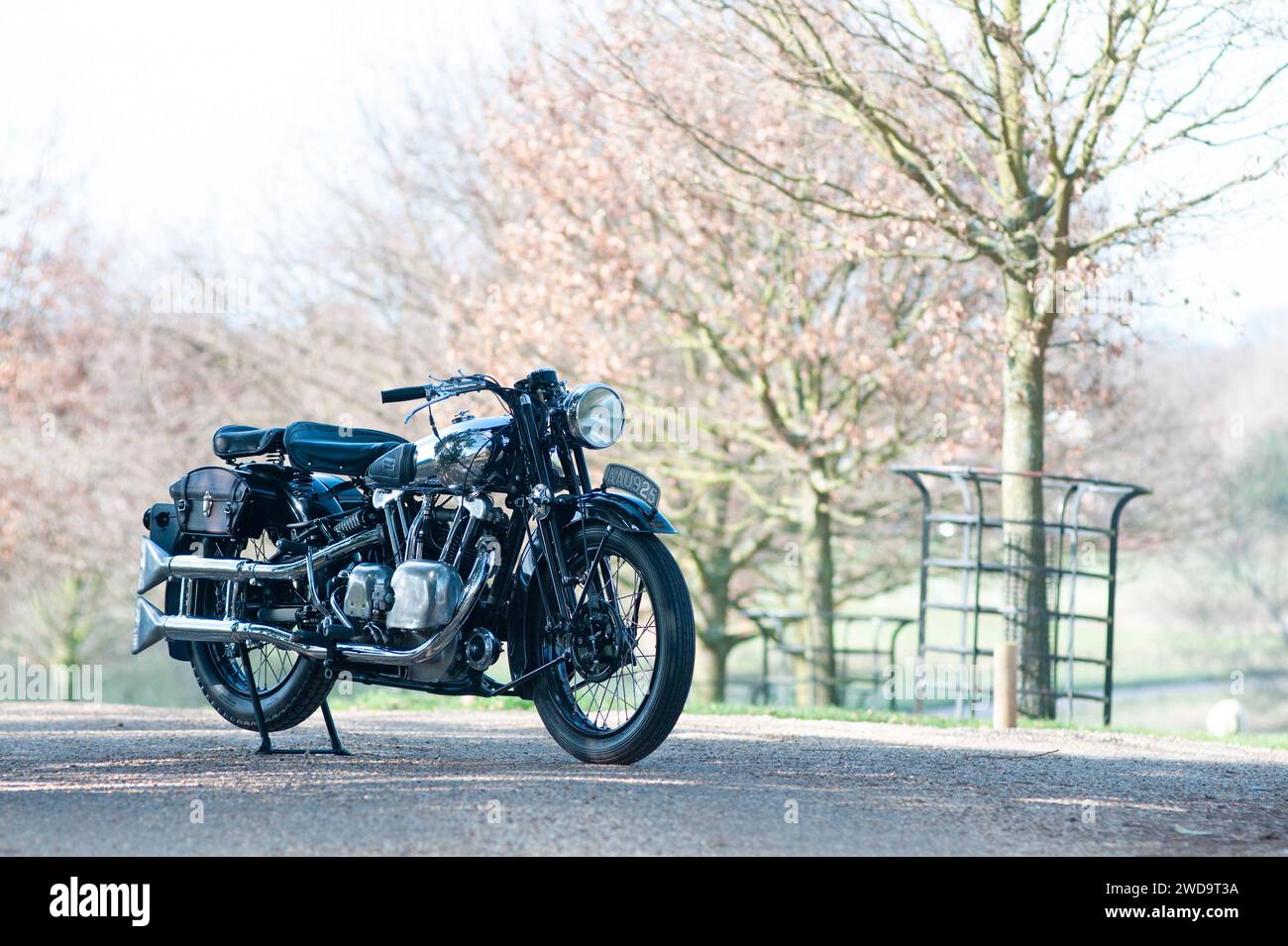 1934 Brough Superior SS100 classic British motorcycle. Wide image of ...