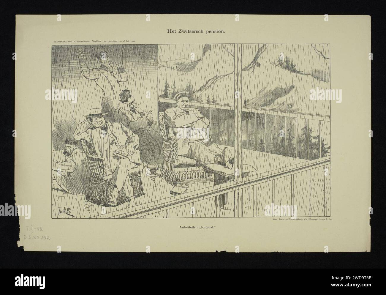 1909 Dutch caricature of Abdülhamid II and Georges Clemenceau Stock ...
