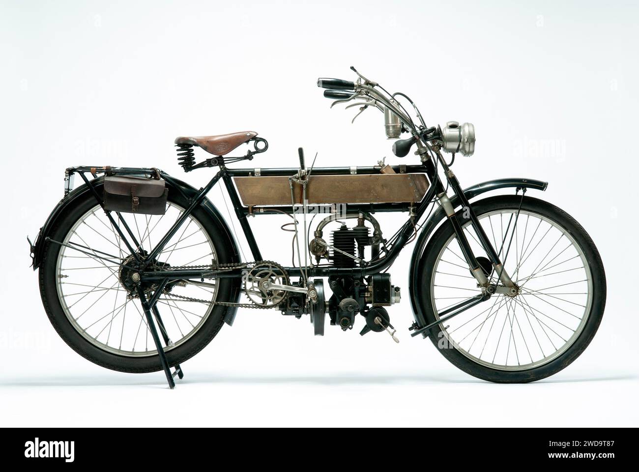 1913 FN Model 285 veteran motorcycle. Studio image on white background ...