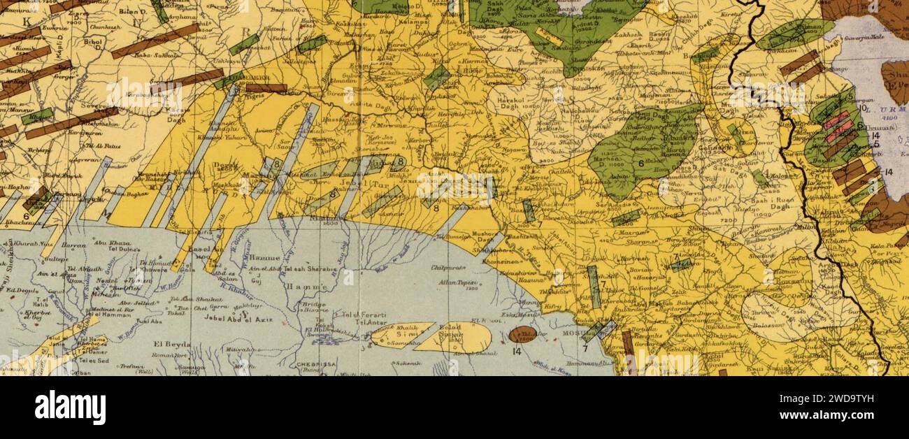 1910 map showing ''Nestorians'' (6), ''Chaldeans'' (7) and ''Jacobites ...