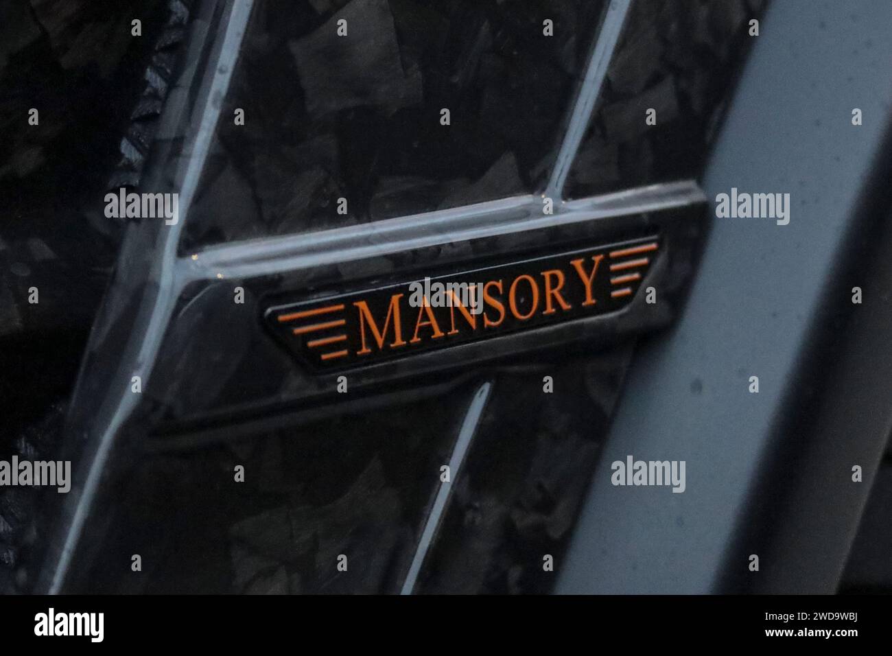 Close up of Mansory logo on a Mansory Gronos Evo S Stock Photo - Alamy