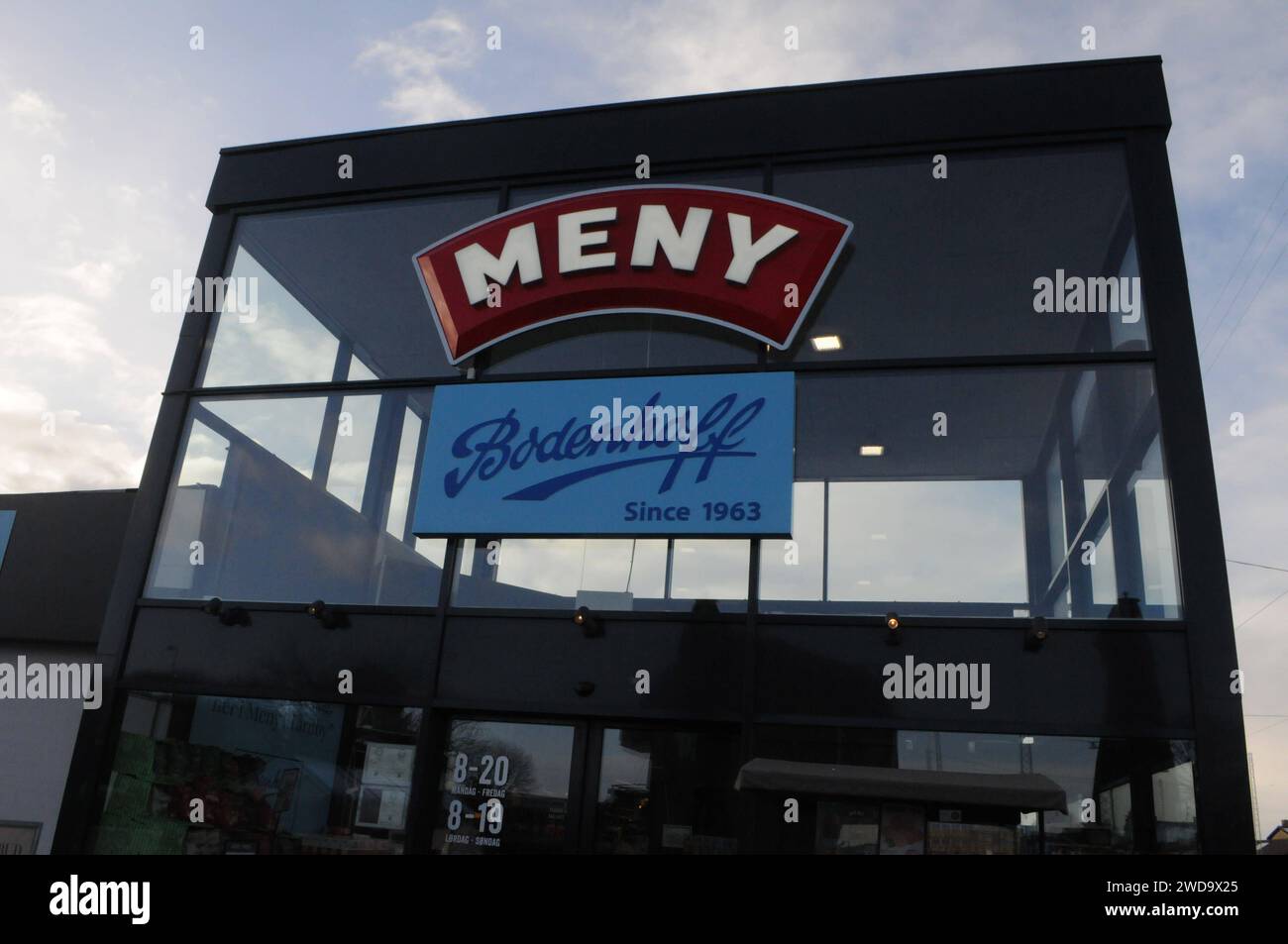 Copenhagen, Denmark /19 January 2024/. Meny grocery store in danish ...