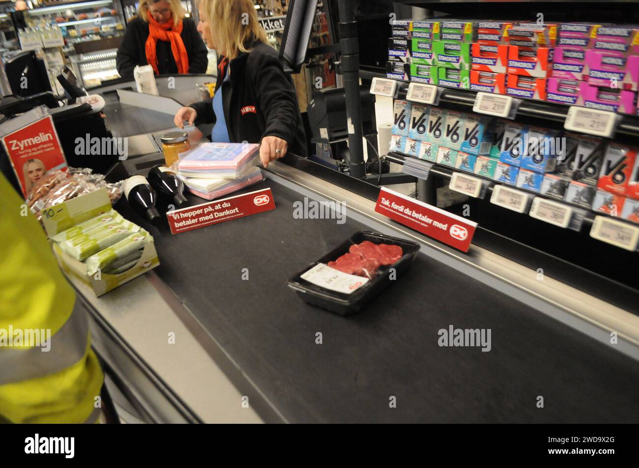 Copenhagen, Denmark /19 January 2024/. Meny grocery store in danish ...