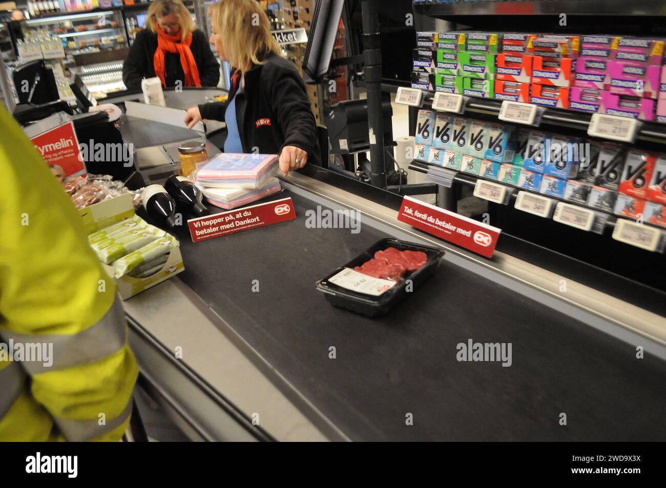 Copenhagen, Denmark /19 January 2024/. Meny grocery store in danish ...