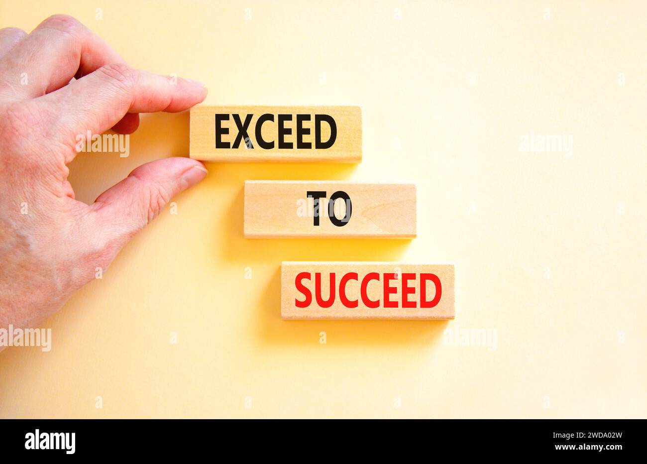 Exceed to succeed symbol. Concept words Exceed to succeed on beautiful ...
