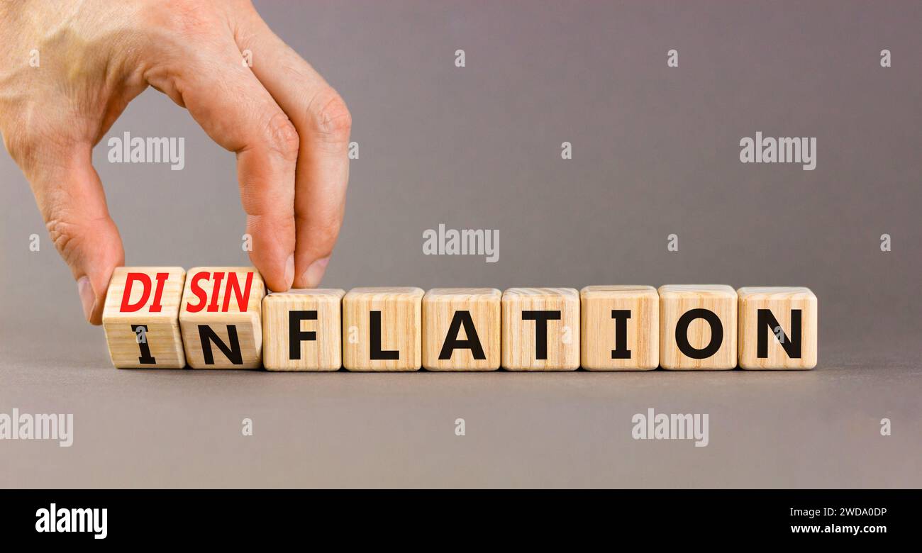Inflation or disinflation symbol. Concept word Inflation Disinflation ...