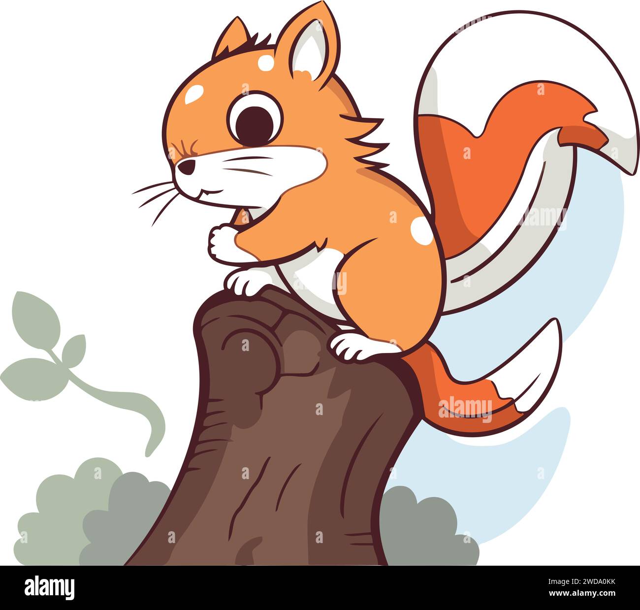 Squirrel sitting on a tree Stock Vector Images - Alamy