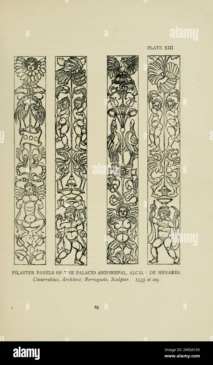 1917, Spanish Architecture of the Sixteenth Century, Pilaster panels of ...