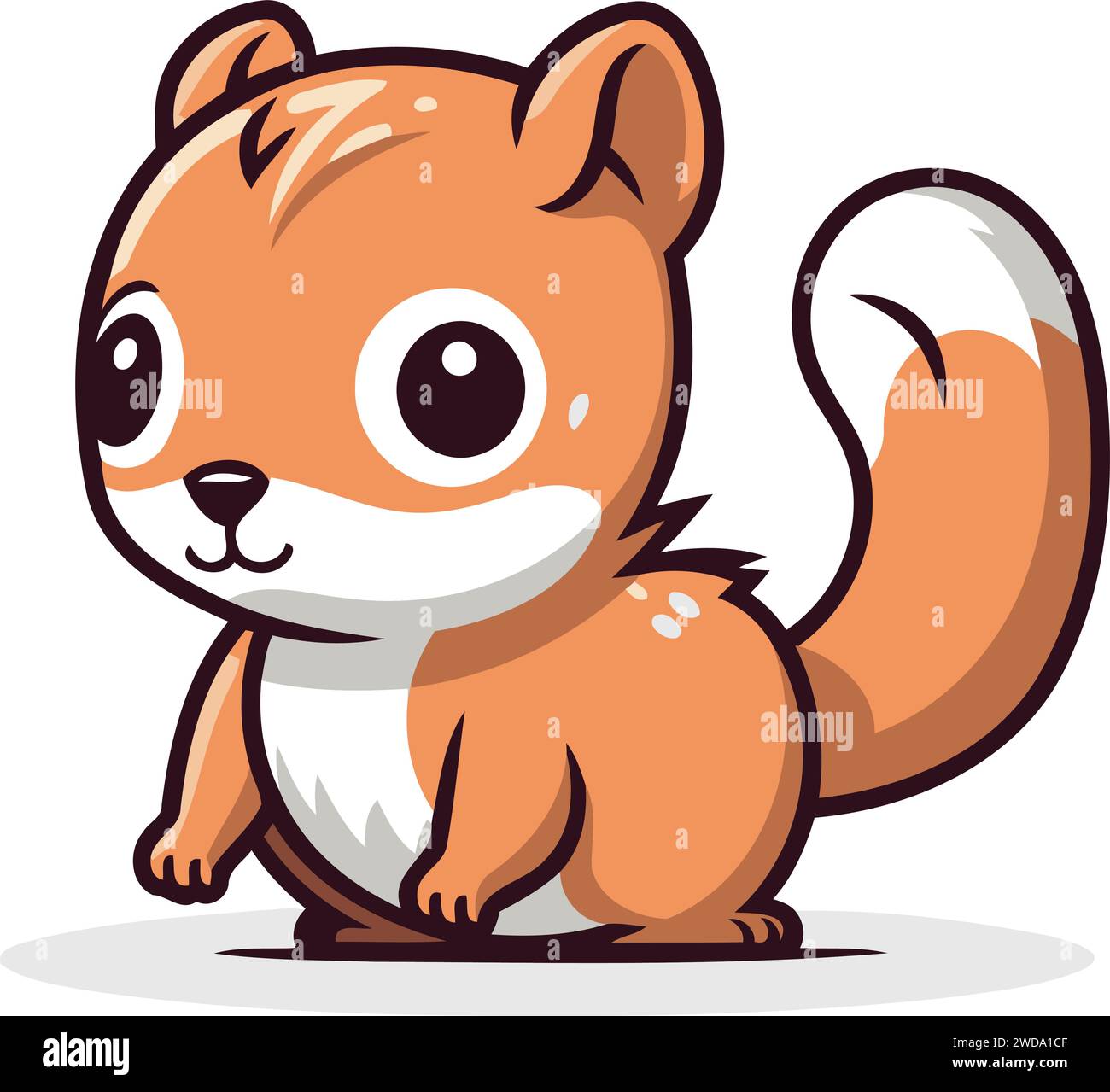 Cute cartoon chipmunk. Vector illustration isolated on white background ...