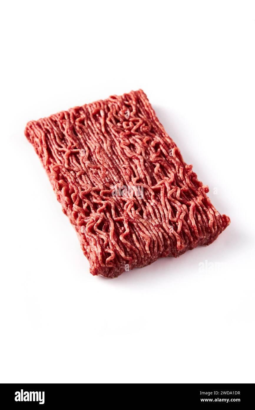 Raw and Fresh Minced Beef isolated on white Stock Photo - Alamy