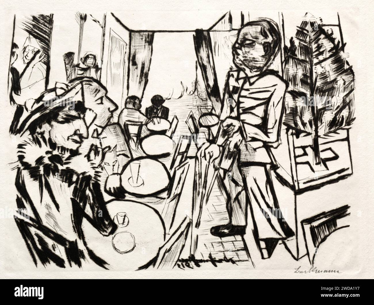 Christmas 1919. Max Beckmann. 1919. Drypoint Stock Photo - Alamy