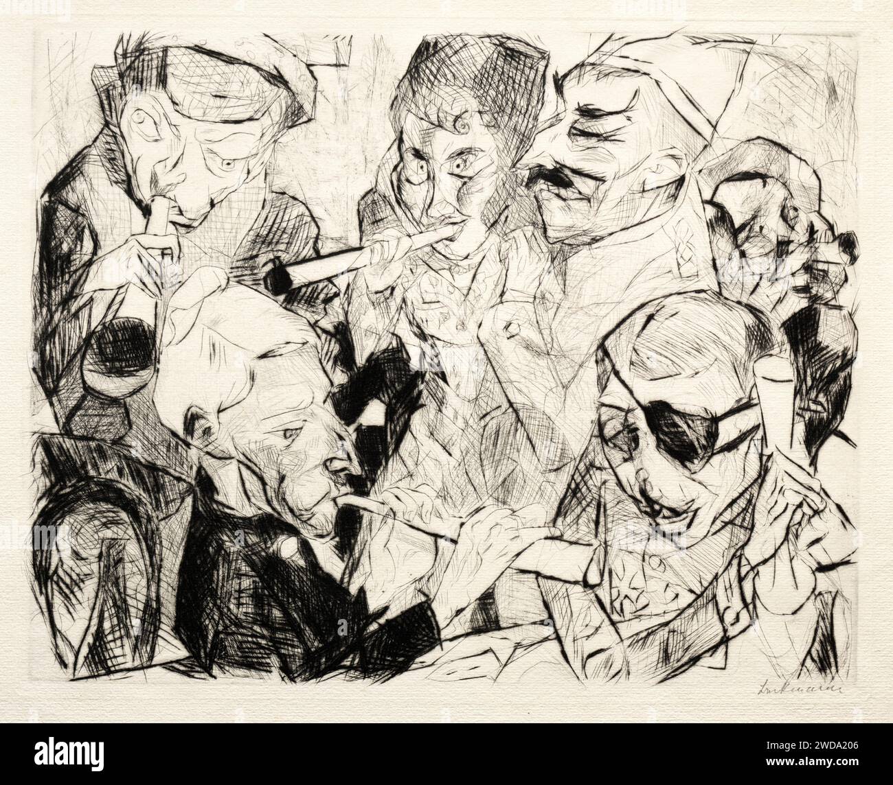 Happy New Year 1917. Max Beckmann. 1917. Drypoint Stock Photo - Alamy