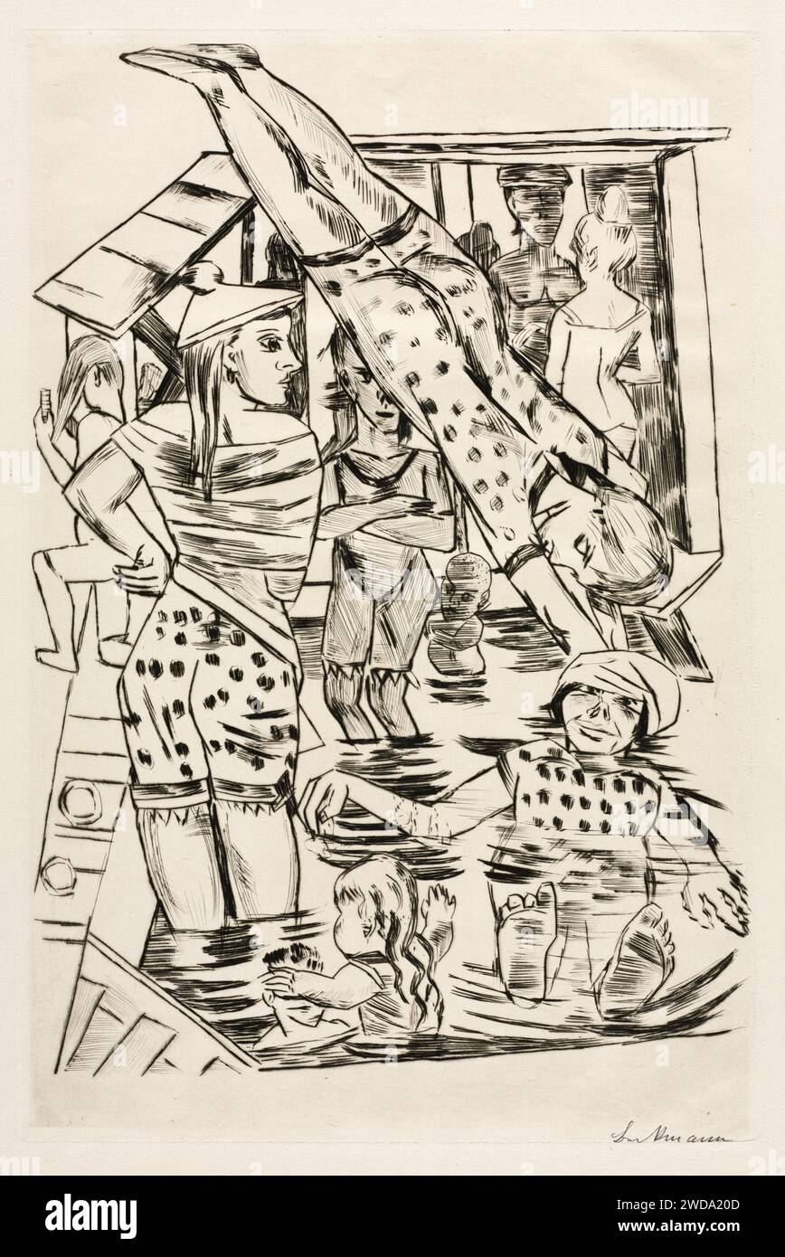 Women's Bath. Max Beckmann. 1922. Drypoint Stock Photo - Alamy