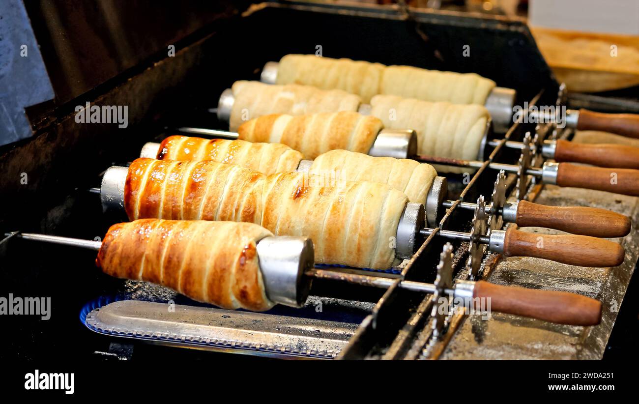 Trdelnik are a typical spit cake of Central Europe Stock Photo - Alamy