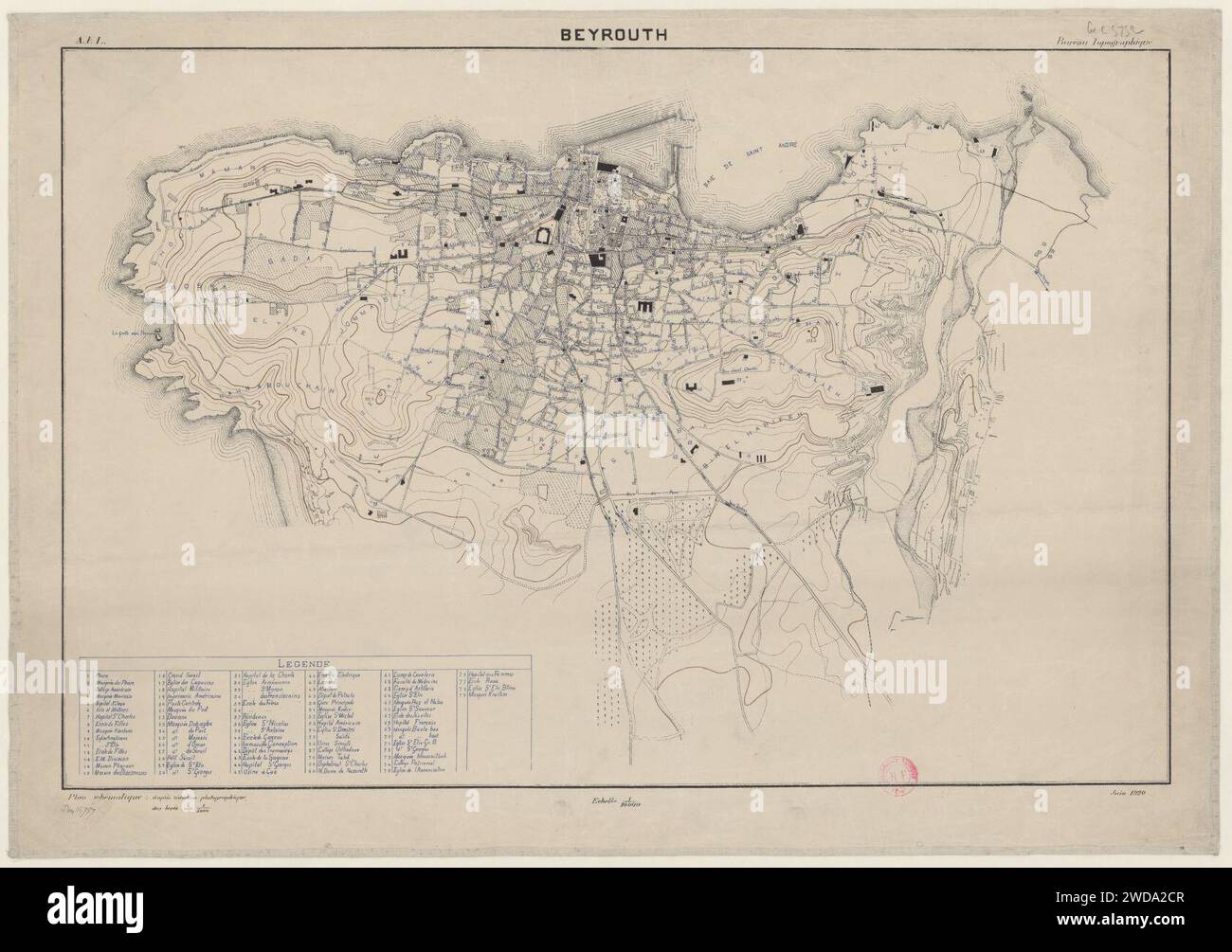 Beyrouth map hi-res stock photography and images - Alamy