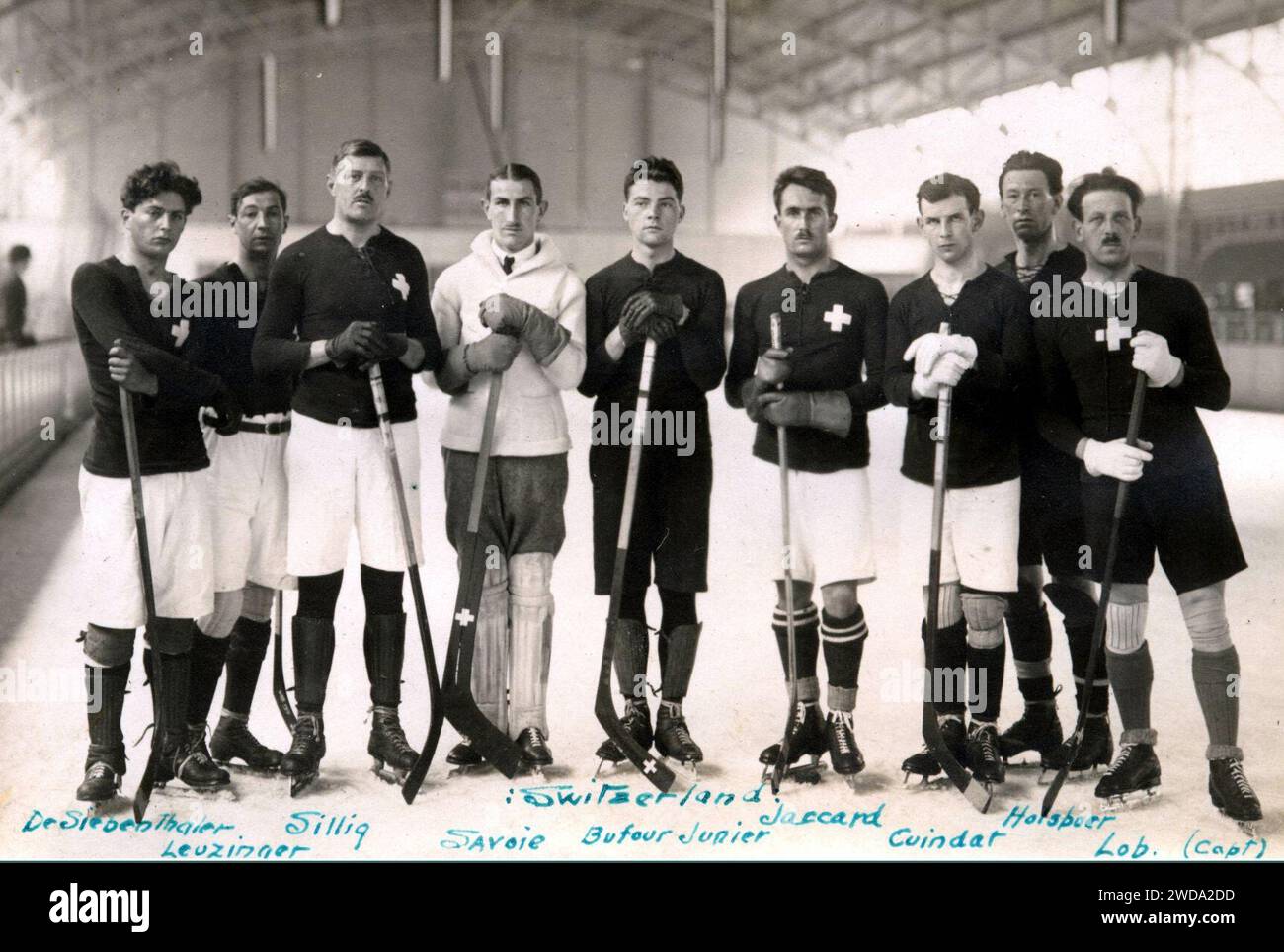 1920 Olympics Swiss Ice Hockey Team (2 Stock Photo - Alamy