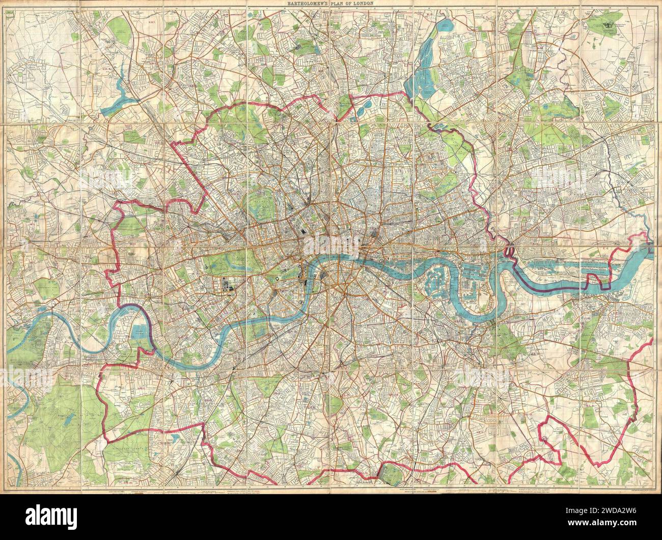 1920s Bartholomew Fire Brigade Map of London, England - Geographicus ...
