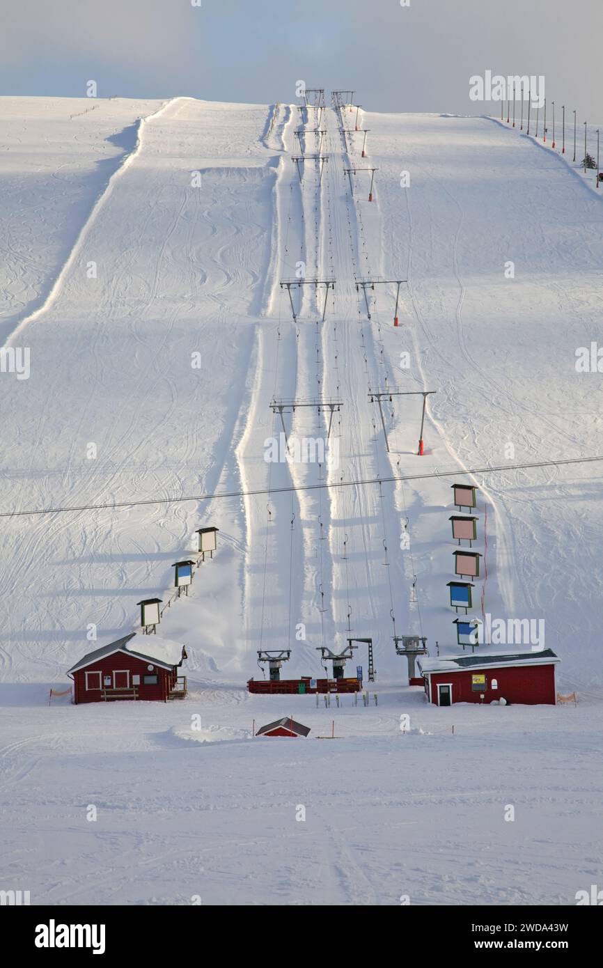 Ski trail in Hogfjallet. Salen. Dalarna county. Sweden Stock Photo - Alamy