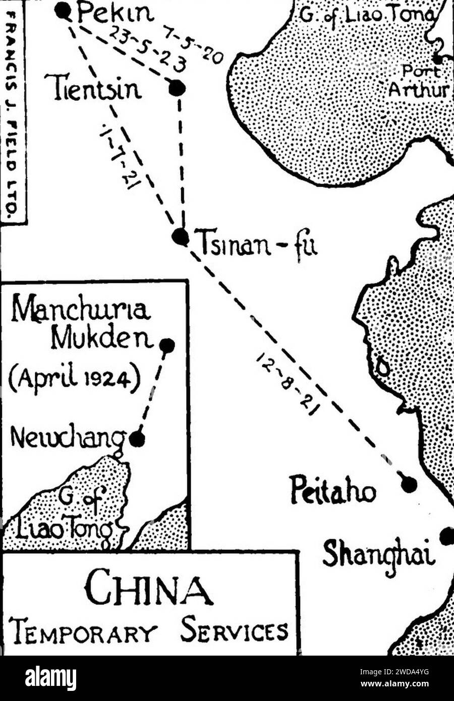 1925 Air Routes of China Stock Photo - Alamy