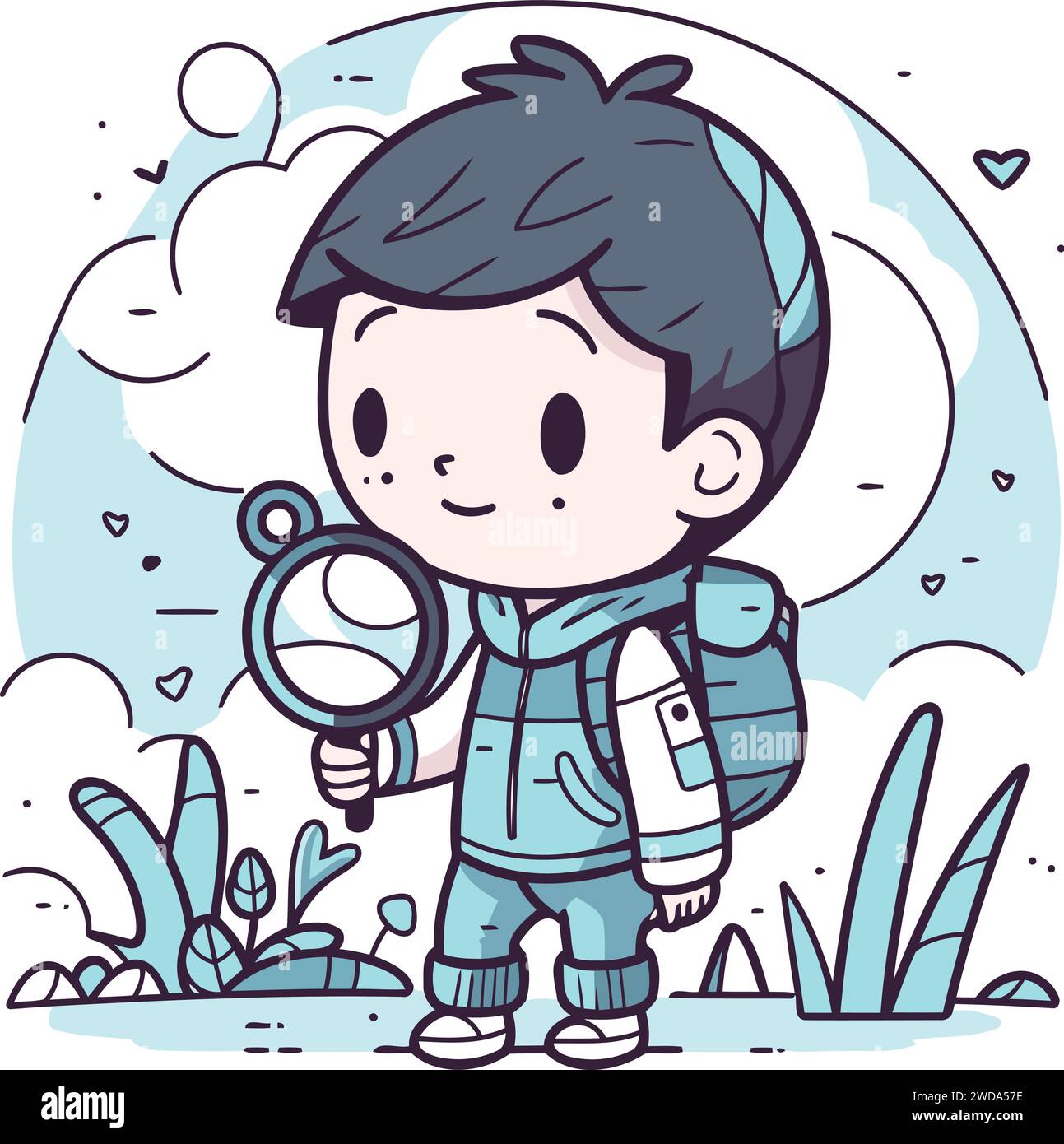 Young explorer vector vectors hi-res stock photography and images - Alamy