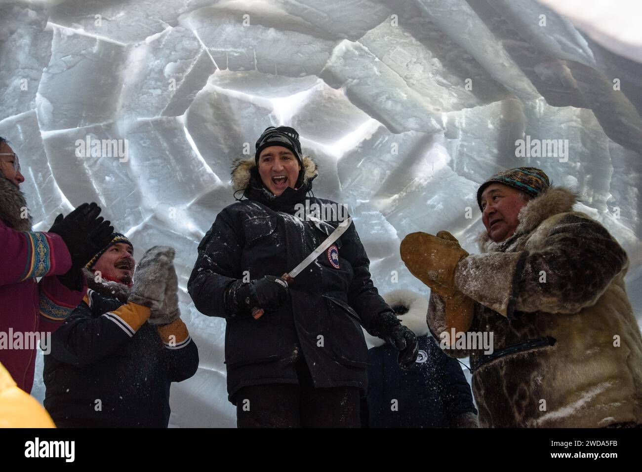 Iqaluit, Canada. 19th Jan, 2024. Prime Minister Justin Trudeau ...