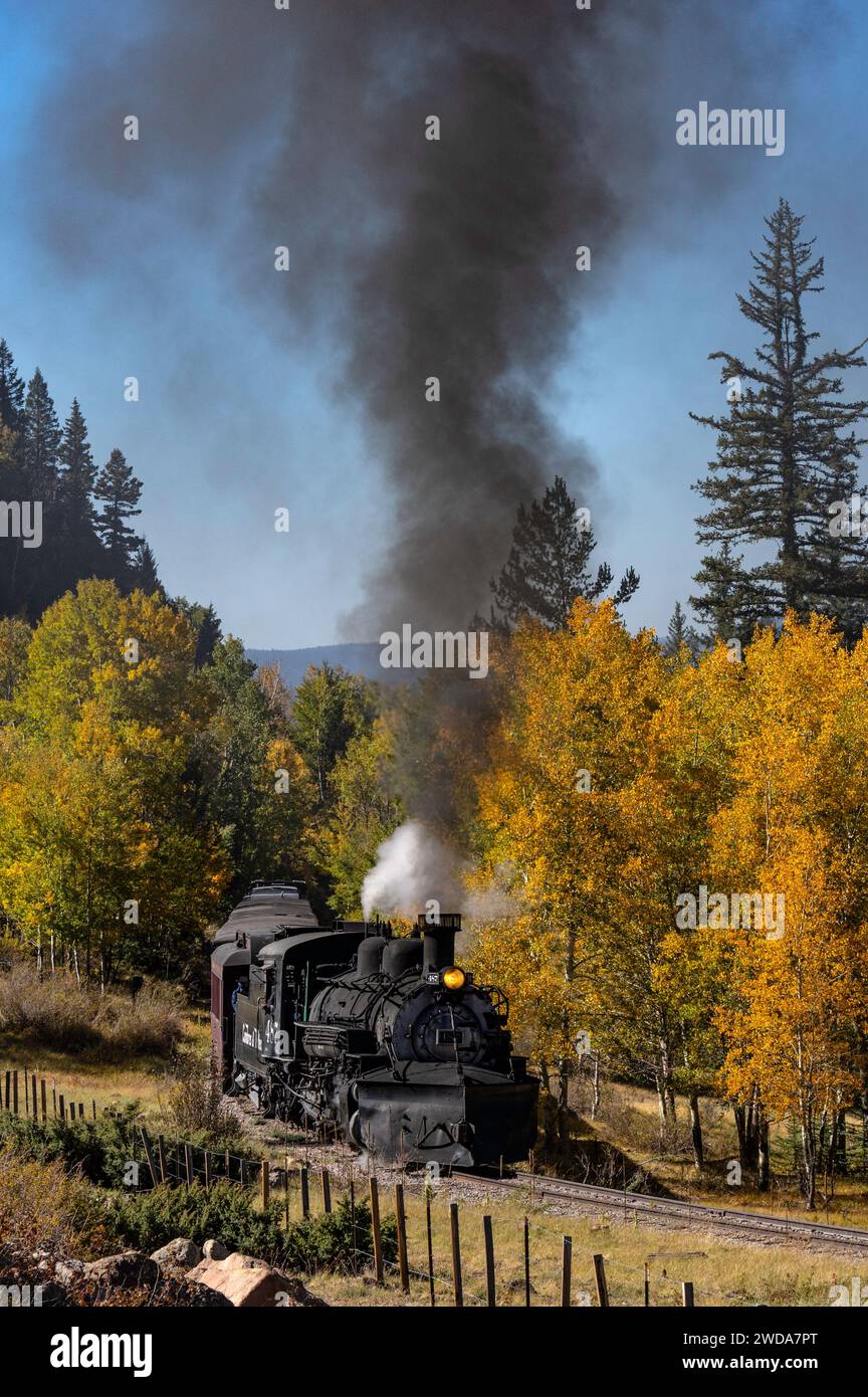 Riding the Cumbres & Toltec Scenic Railroad through the aspens, from ...