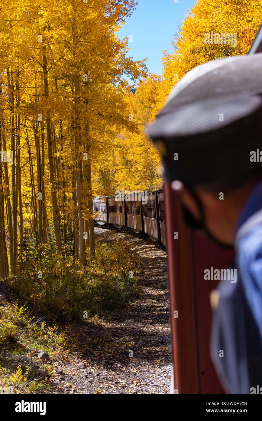 Riding the Cumbres & Toltec Scenic Railroad through the aspens, from ...